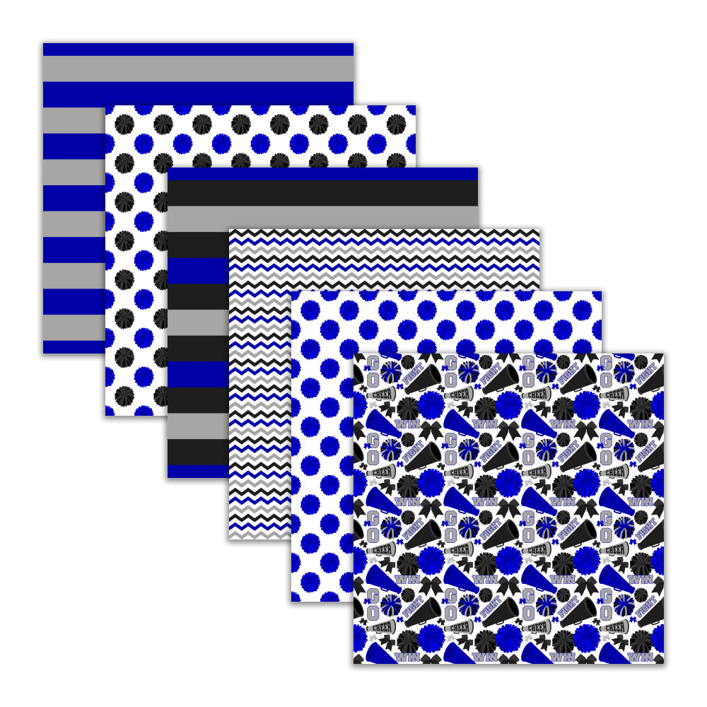 Royal Blue Cheerleader Seamless Digital Scrapbook Papers – Your Paper Stash