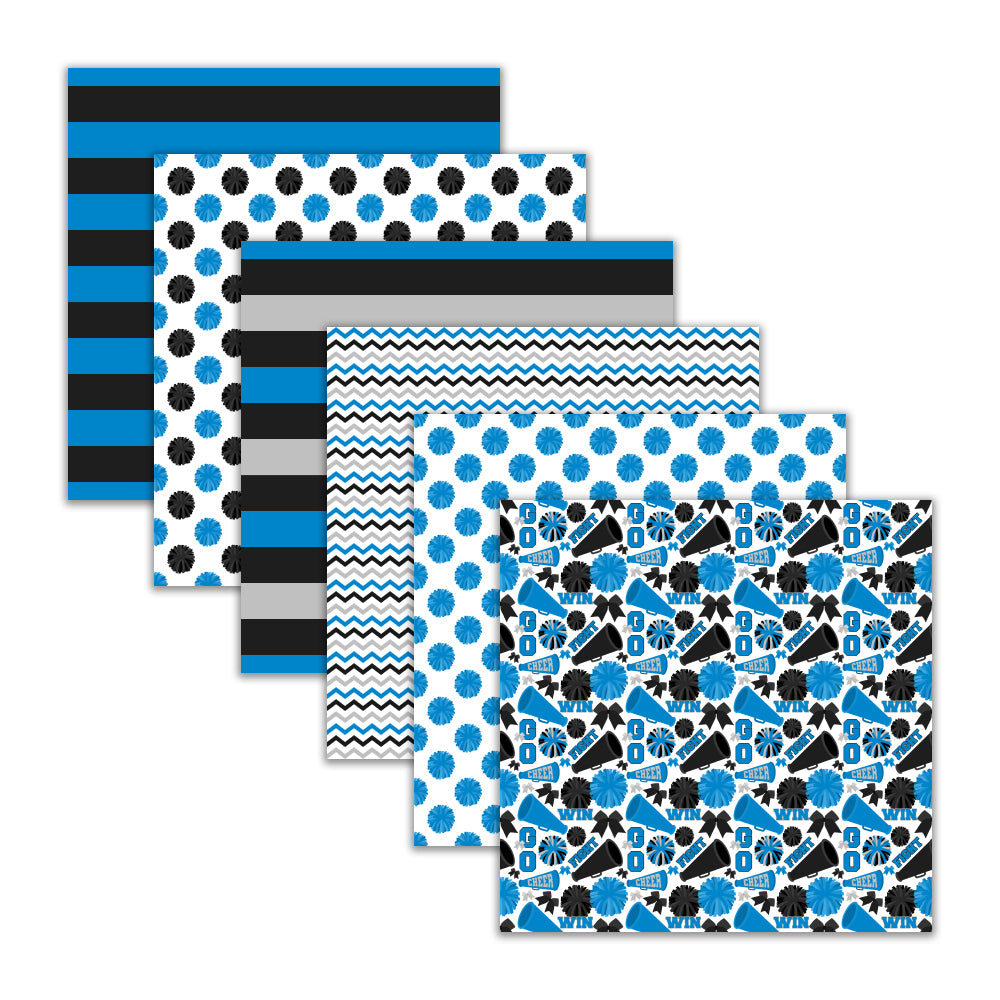 Blue Black Gray Cheerleading Seamless Digital Scrapbook Papers – Your ...