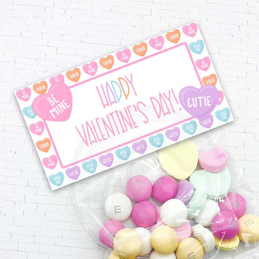 Valentine's Day Conversation Heart Treat Bag Toppers – Your Paper Stash