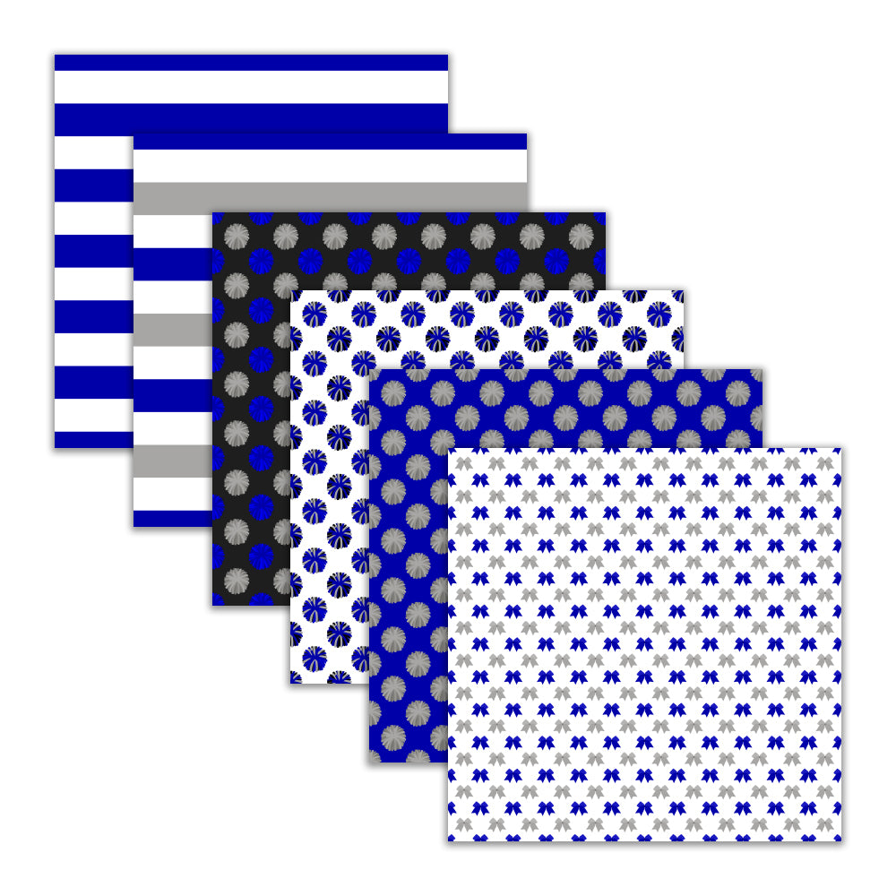 Royal Blue Cheerleader Seamless Digital Scrapbook Papers – Your Paper Stash