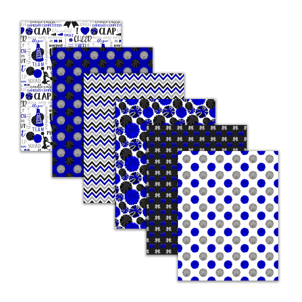 Printable Royal Blue Cheerleader Seamless Digital Papers – Your Paper Stash