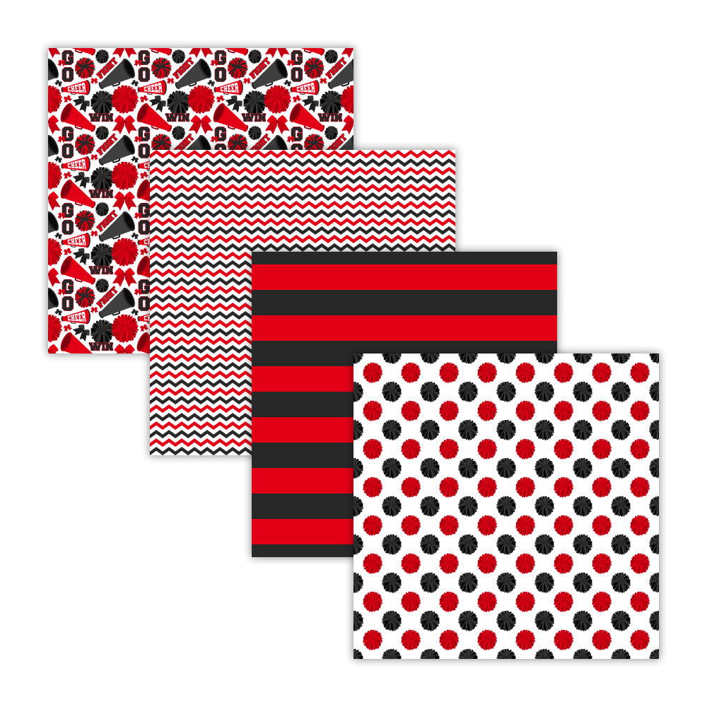 Red Black Cheer Team Mom Coach Seamless Backgrounds – Your Paper Stash