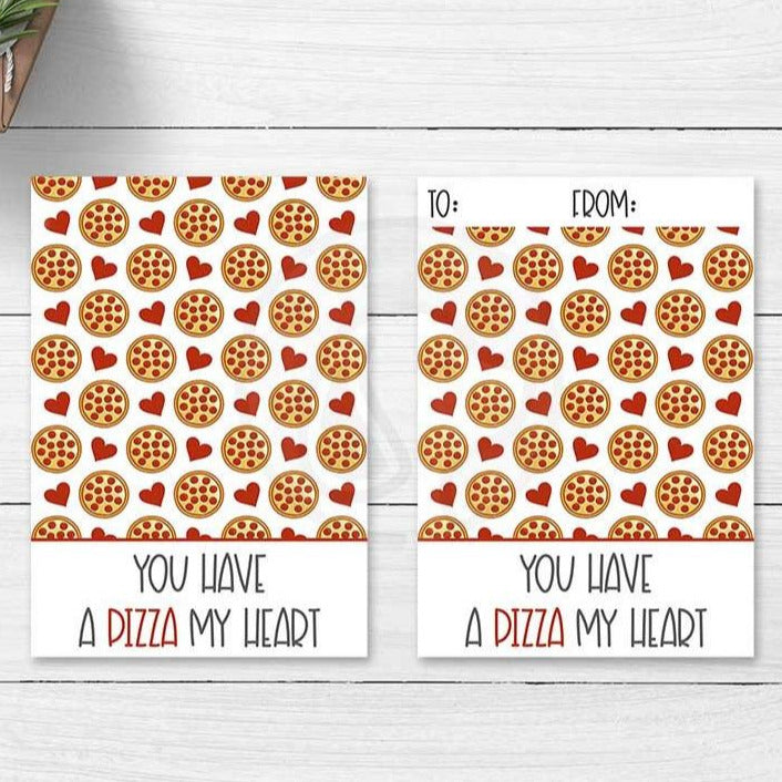 Valentines Day Printable Pizza My Heart Cookie Card – Your Paper Stash
