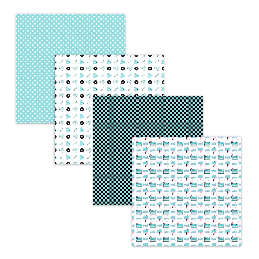 50s Retro Sock Hop Digital Scrapbook Paper & Backgrounds – Your Paper Stash