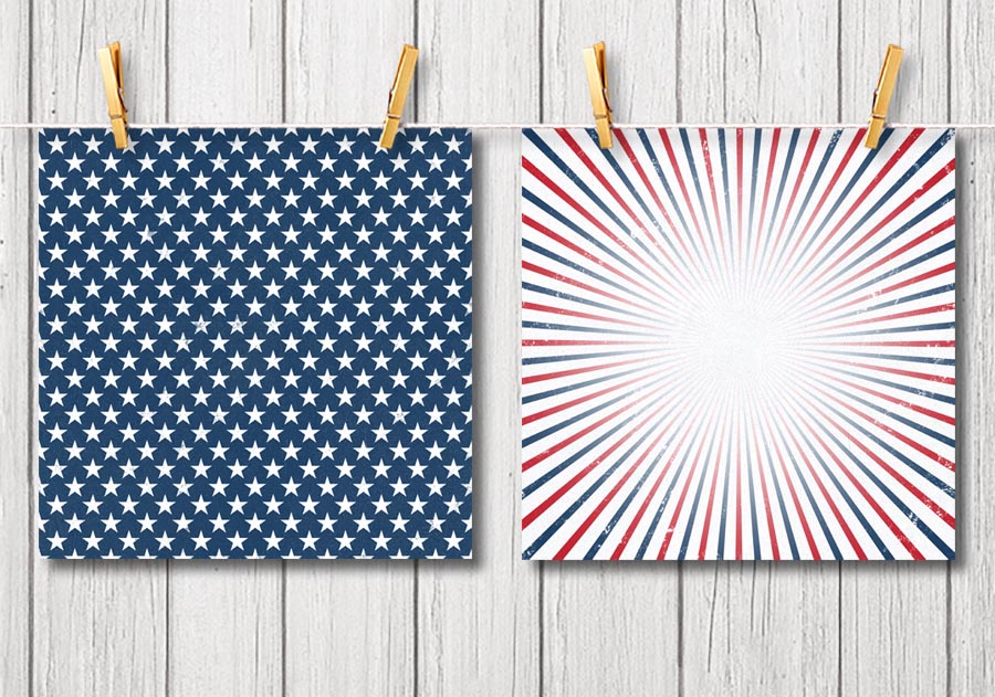 Textured Patriotic Digital Scrapbook Papers and Backgrounds, Stars and ...