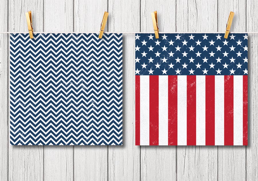 Textured Patriotic Digital Scrapbook Papers and Backgrounds, Stars and ...