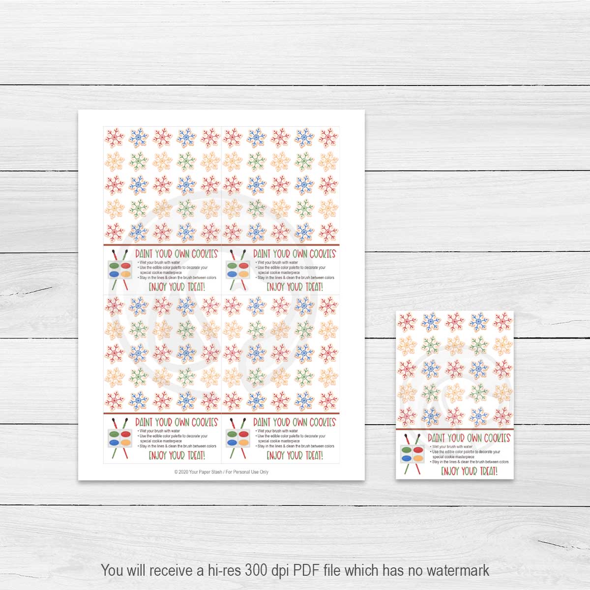 Paint Your Own Christmas Cookie Printable Card – Your Paper Stash