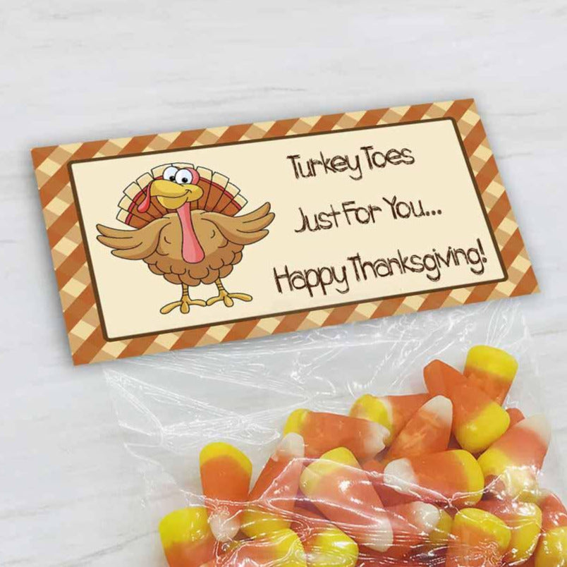 Thanksgiving Turkey Toes Treat Candy Cookie Bag Topper – Your Paper Stash