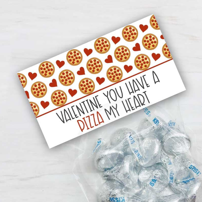 Valentine Treat Bag Toppers / You Have A Pizza My Heart – Your Paper Stash