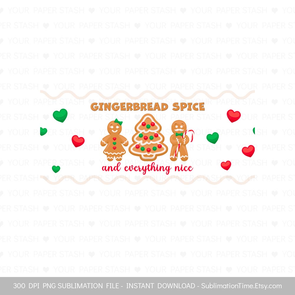Gingerbread Sublimation PNG Design for Glass Beer Can Jars – Your Paper ...