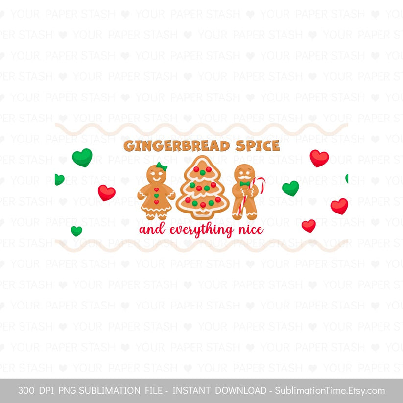 Gingerbread Sublimation PNG Design for Glass Beer Can Jars – Your Paper ...