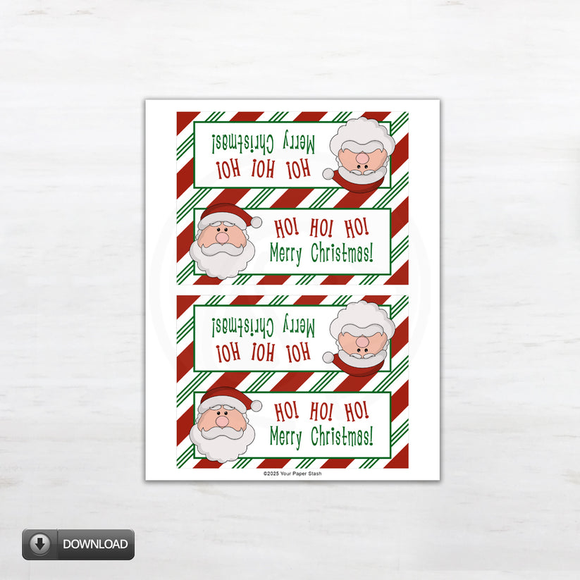 Printable Santa Christmas Candy and Cookie Bag Toppers - 2 Sizes – Your ...