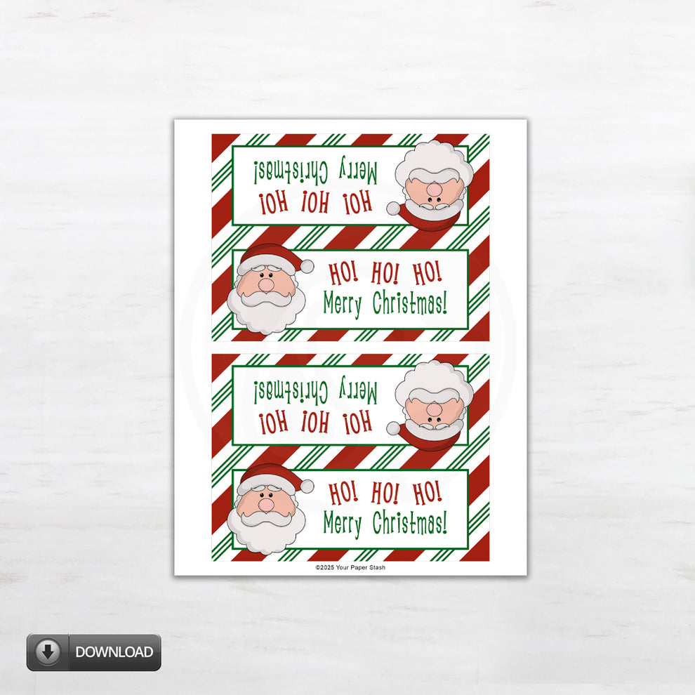Printable Santa Christmas Candy and Cookie Bag Toppers - 2 Sizes – Your ...