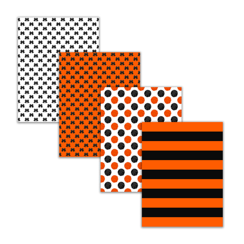 Printable Orange Black Cheerleader Digital Paper Pack – Your Paper Stash