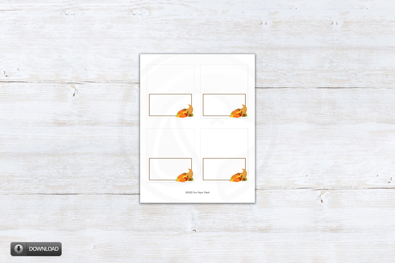 Thanksgiving Cornucopia Printable Place Cards – Your Paper Stash