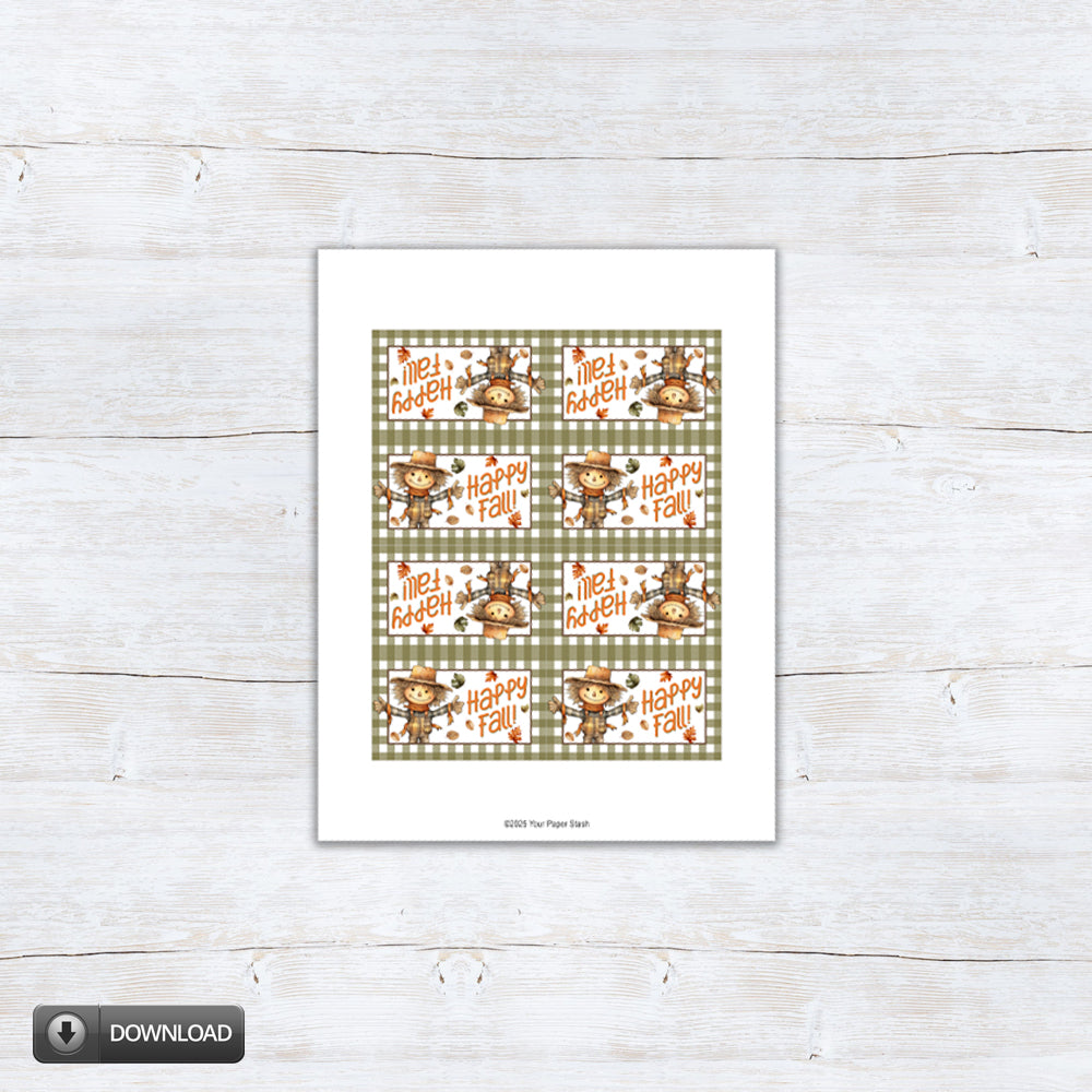 Printable Scarecrow Happy Fall Treat Bag Toppers – Your Paper Stash