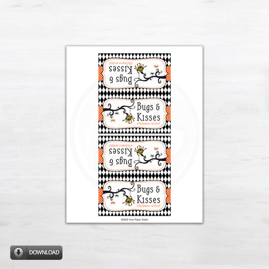Halloween Bugs and Kisses Favor and Treat Bag Toppers – Your Paper Stash