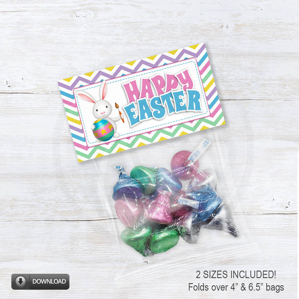 Printable Easter Bunny Treat and Candy Bag Toppers for Easter and Spri ...