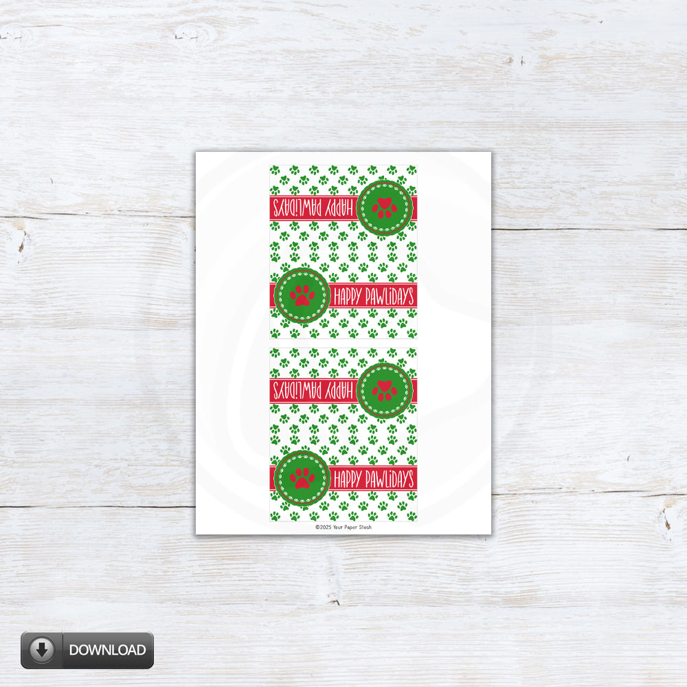 Printable Happy Pawlidays Treat and Cookie Bag Toppers – Your Paper Stash