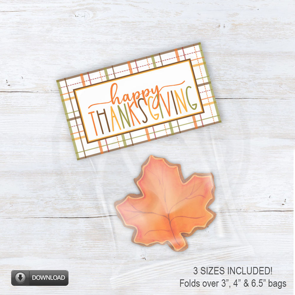 Happy Thanksgiving Printable Cookie And Treat Bag Toppers – Your Paper ...