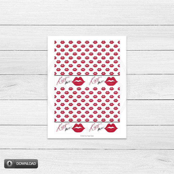 Valentine's Day Kiss Me Printable Cookie Cards – Your Paper Stash