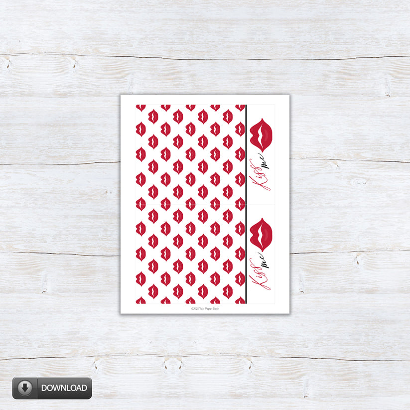 Valentine's Day Kiss Me Printable Cookie Cards – Your Paper Stash