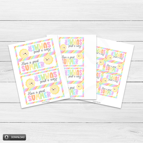 Printable Last Day of School Treat Bag Toppers, Gifts for Teachers and ...