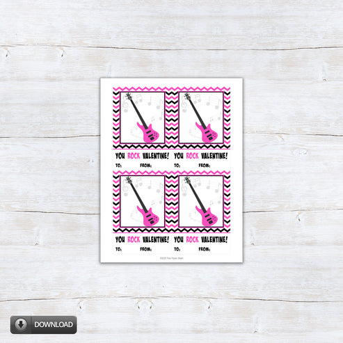 Pink Valentine You Rock Printable Card / Cookie Card – Your Paper Stash