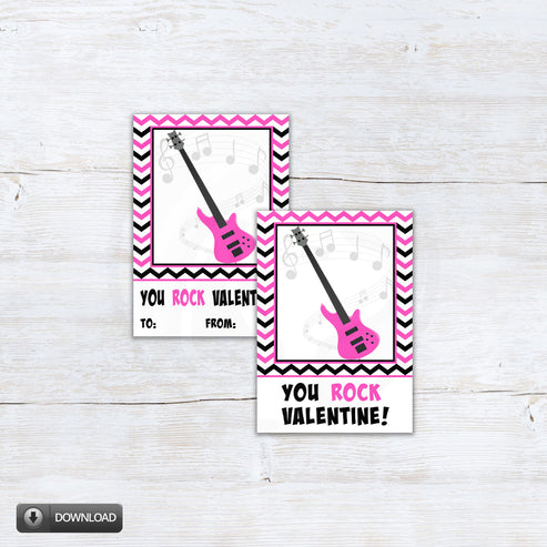 Pink Valentine You Rock Printable Card / Cookie Card – Your Paper Stash