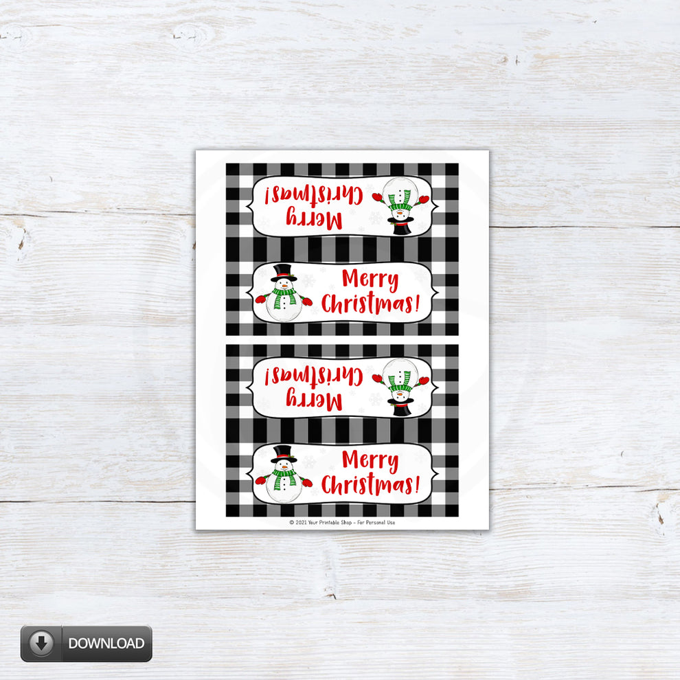 Farmhouse Christmas Buffalo Check Cookie and Favor Bag Toppers – Your ...