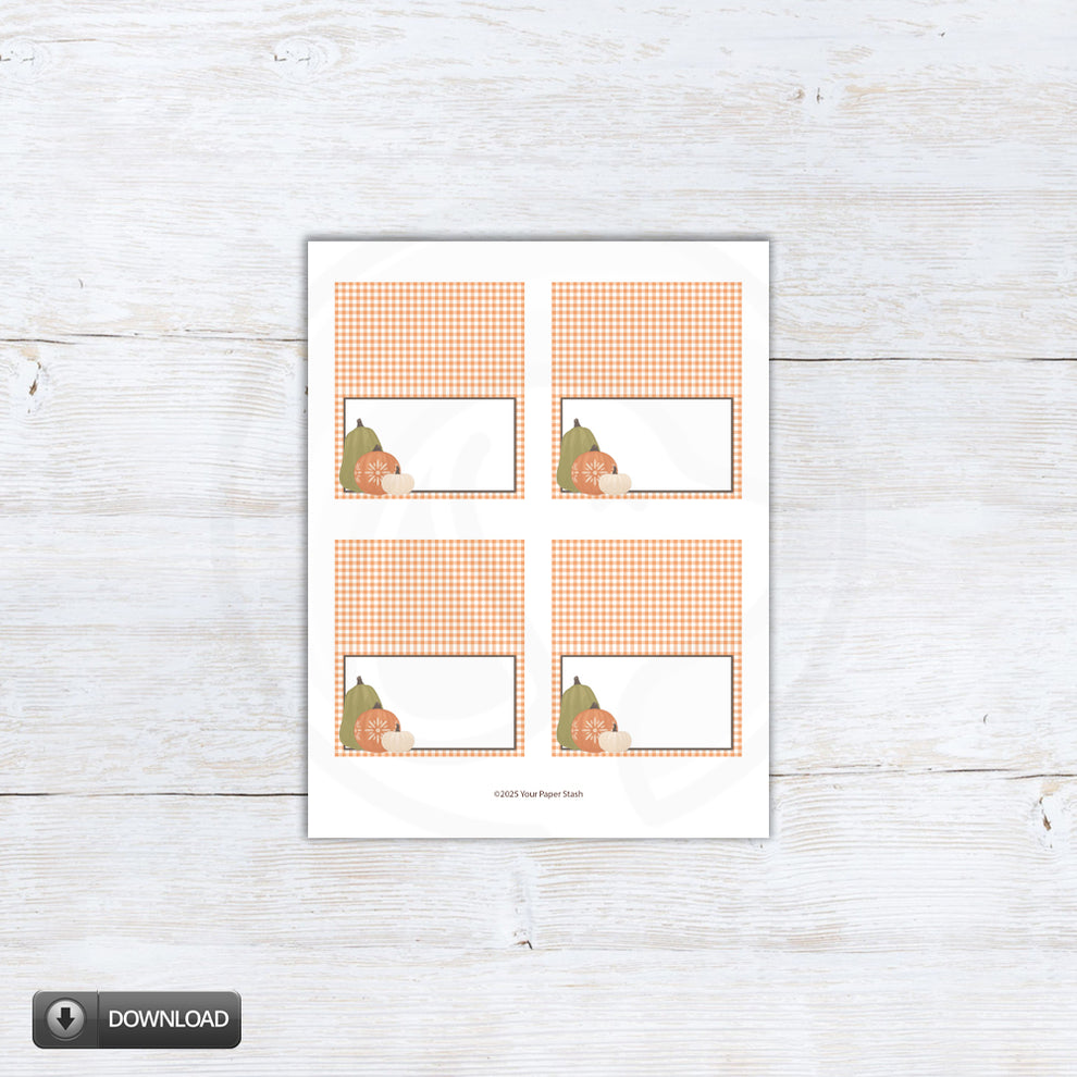 Thanksgiving & Autumn Printable Place & Tent Cards w/ Pumpkins – Your ...