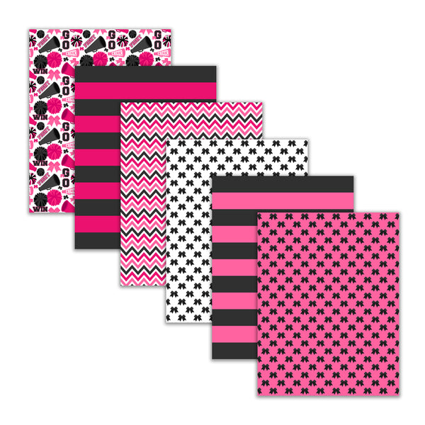 Printable Pink Black Cheerleader Digital Paper Pack – Your Paper Stash