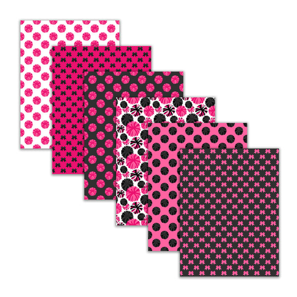 Printable Pink Black Cheerleader Digital Paper Pack – Your Paper Stash