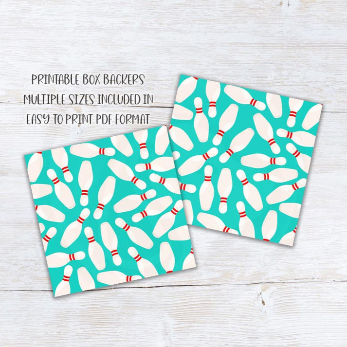 Printable Bowling Cookie Box Backers and Cards – Your Paper Stash