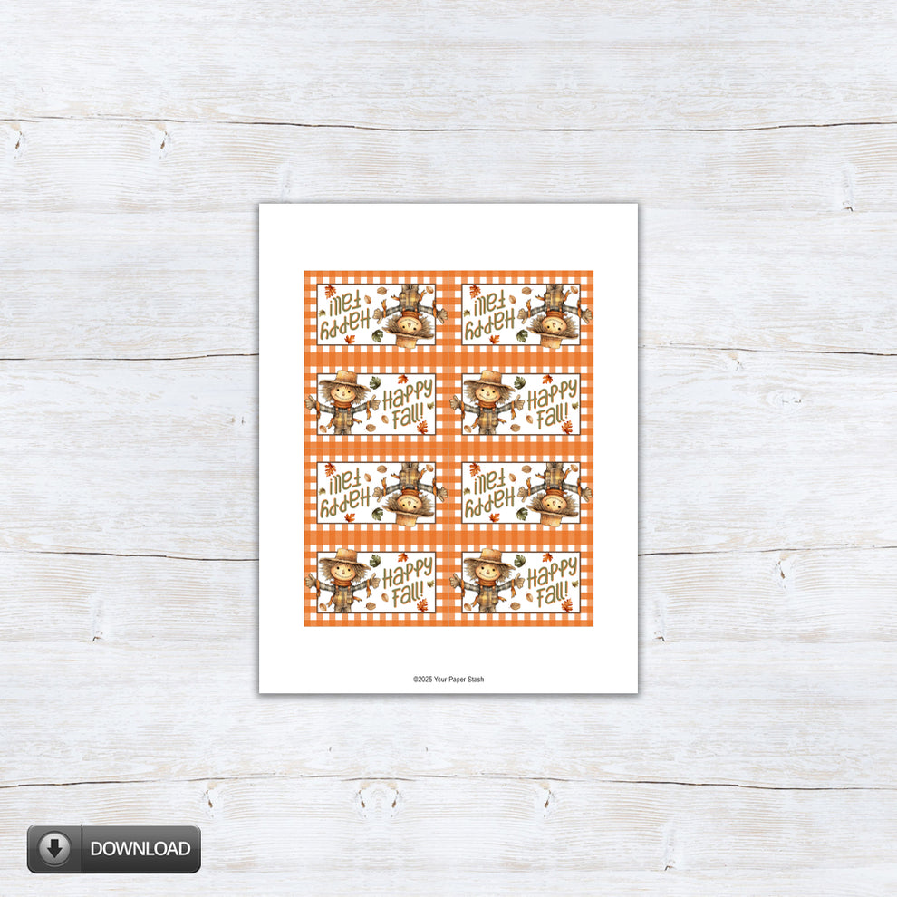 Happy Fall Scarecrow Printable Treat Bag Toppers – Your Paper Stash