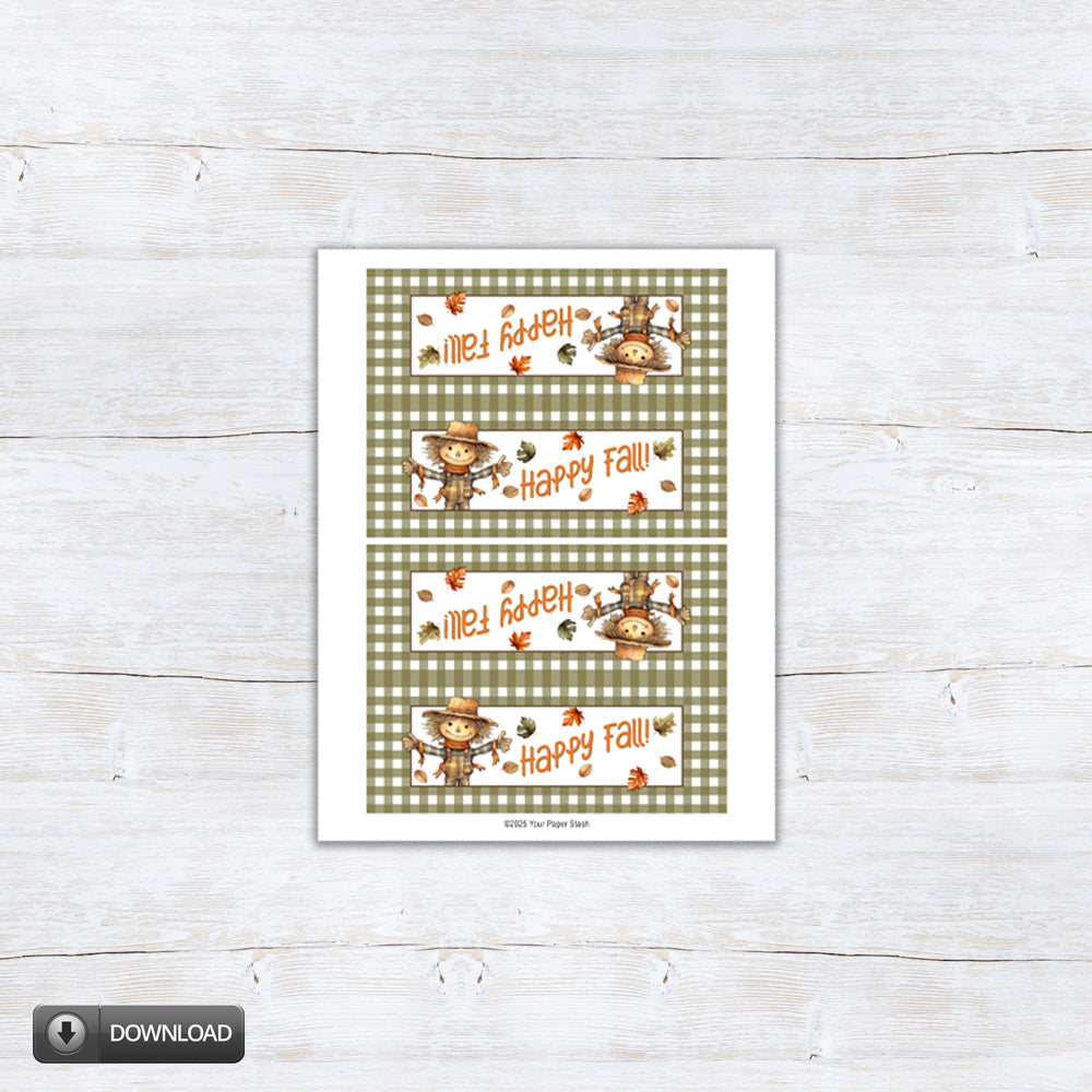 Printable Scarecrow Happy Fall Treat Bag Toppers – Your Paper Stash