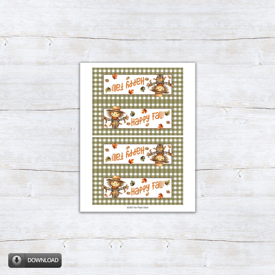 Printable Scarecrow Happy Fall Treat Bag Toppers – Your Paper Stash
