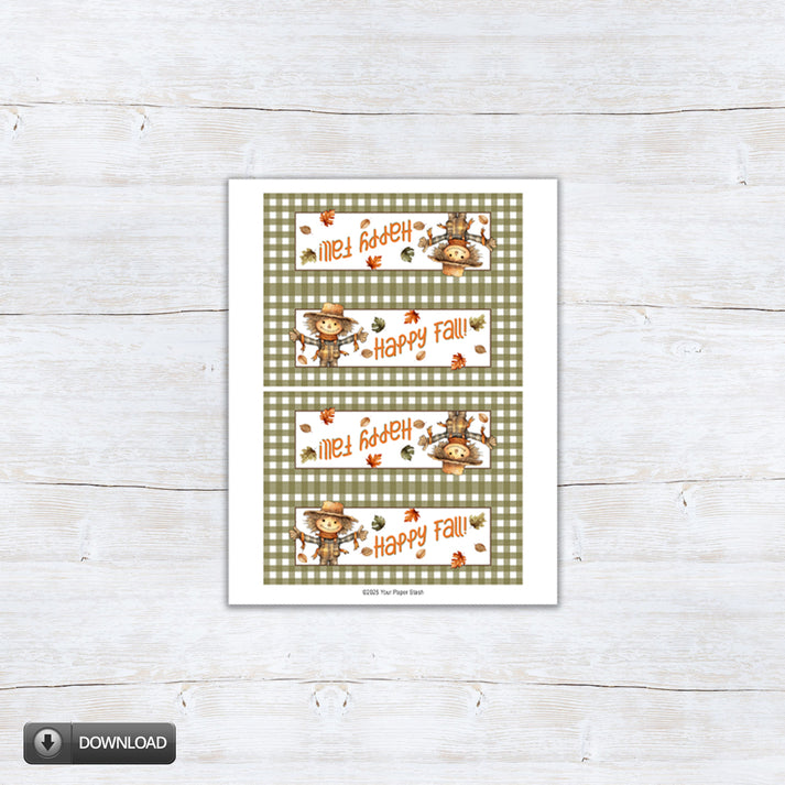 Printable Scarecrow Happy Fall Treat Bag Toppers – Your Paper Stash