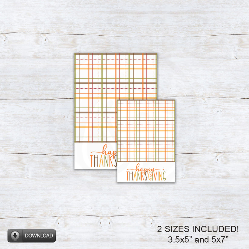 Happy Thanksgiving Printable 3.5x5 Cookie Card – Your Paper Stash