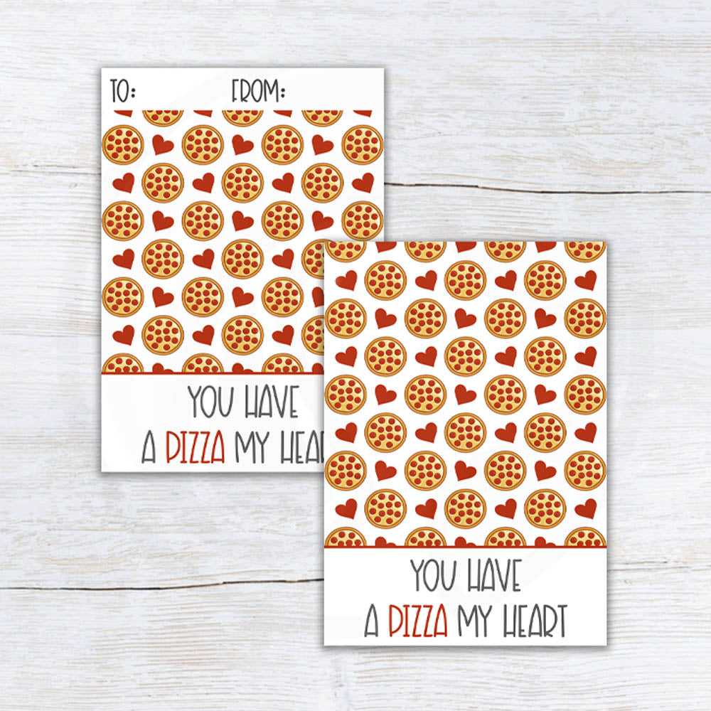 Valentines Day Printable Pizza My Heart Cookie Card – Your Paper Stash