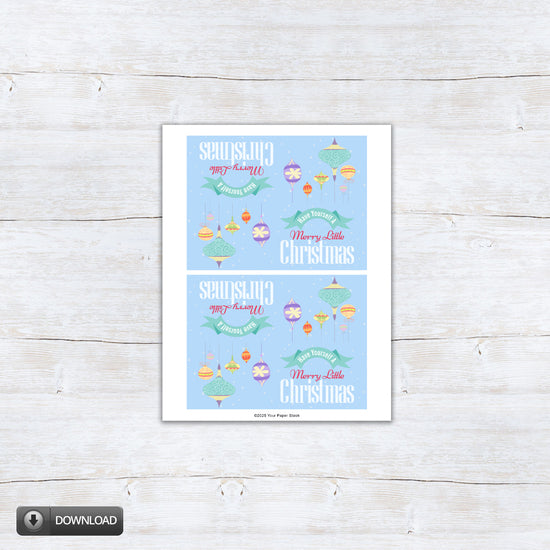 Printable Blue Christmas Treat Candy And Cookie Bag Toppers – Your ...