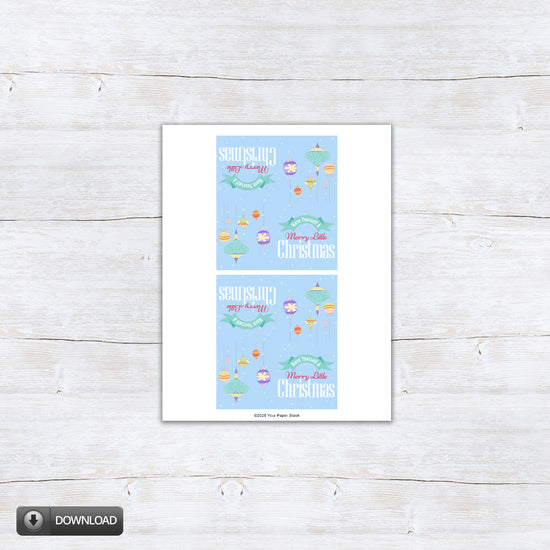 Printable Blue Christmas Treat Candy And Cookie Bag Toppers – Your ...