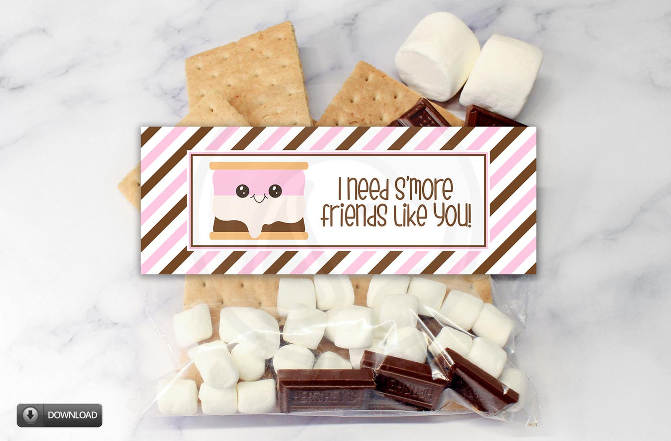 Printable Valentines Day Smore Friends Like you Treat Bag Toppers 3 Si ...