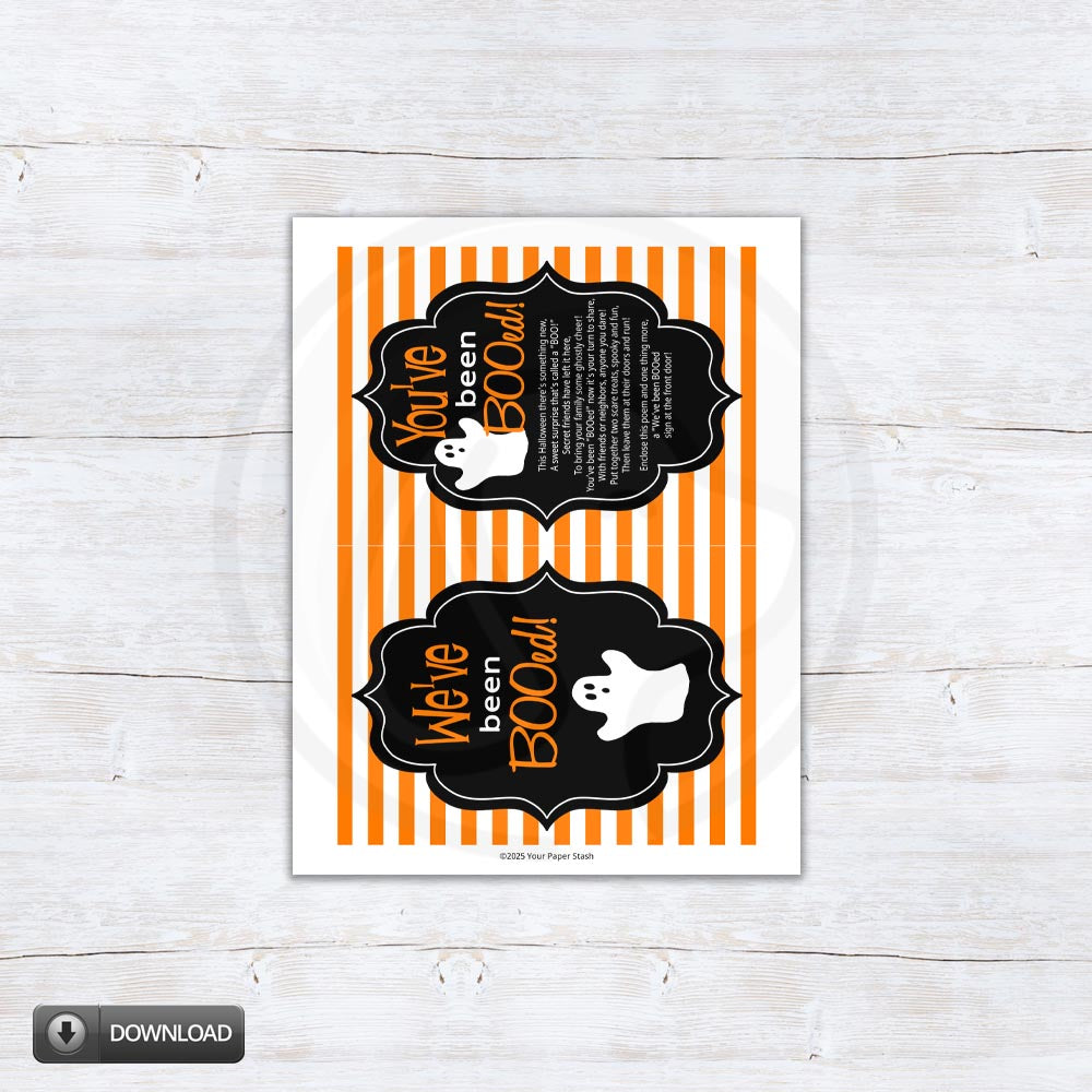 Printable Halloween We've Been BOOed Kit for Neighborhood Game – Your ...