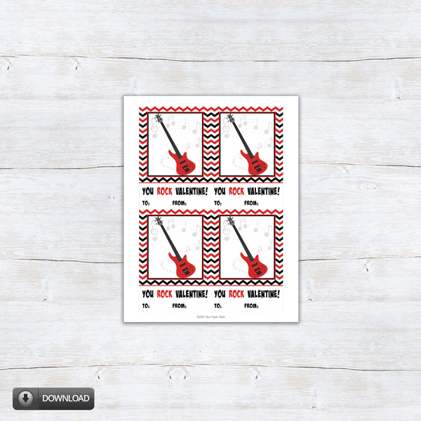 Red and Black Valentine You Rock Printable Card / Cookie Card – Your ...