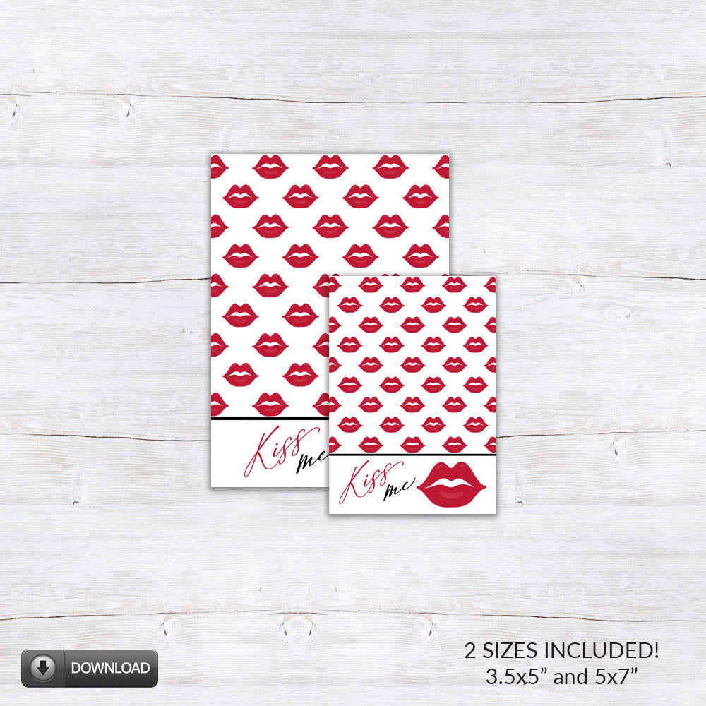 Valentine's Day Kiss Me Printable Cookie Cards – Your Paper Stash