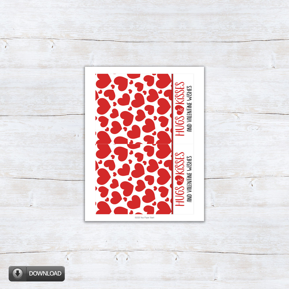 Printable Hugs & Kisses Valentine's Day Printable Cookie Cards – Your ...