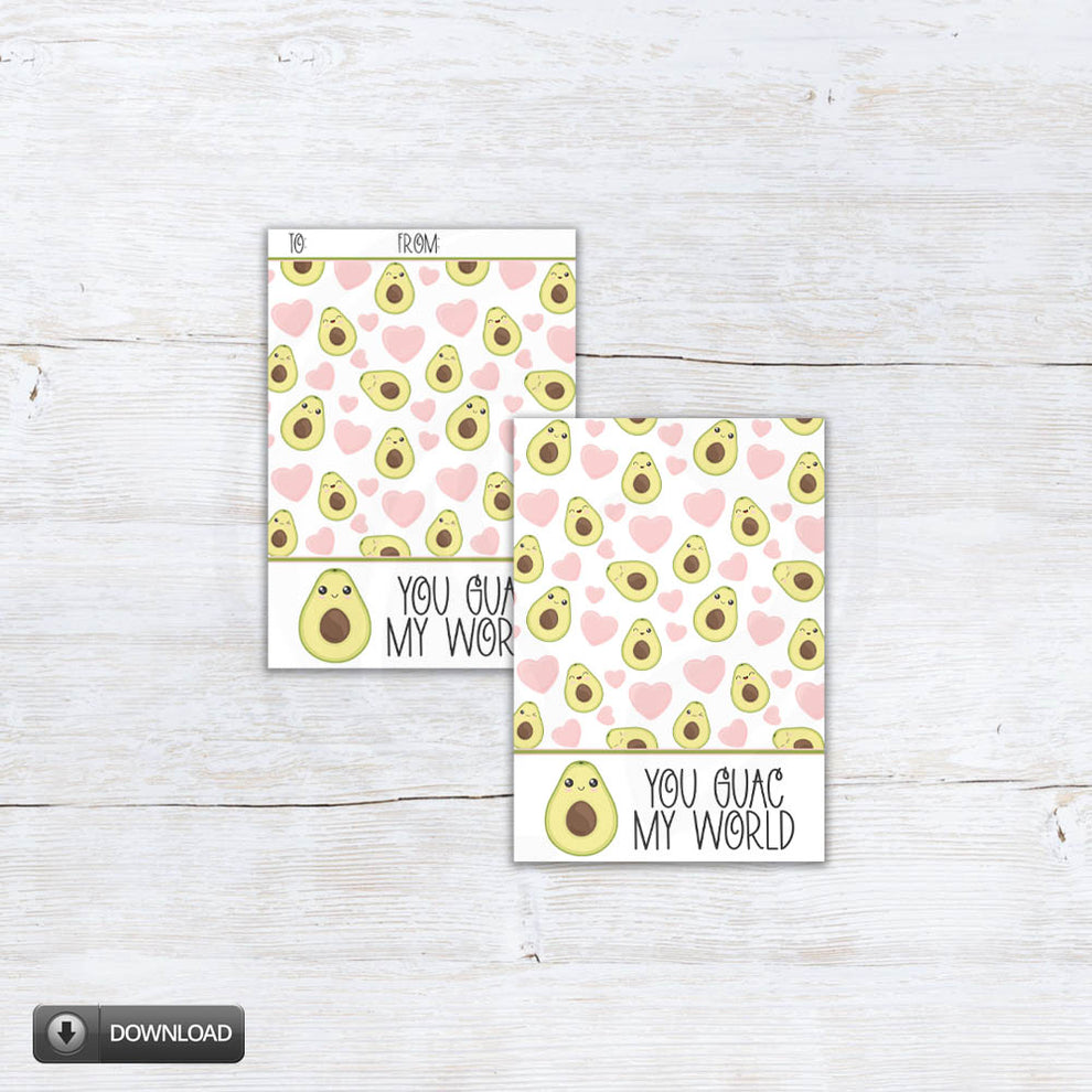 You Guac My World Printable Cookie Cards – Your Paper Stash