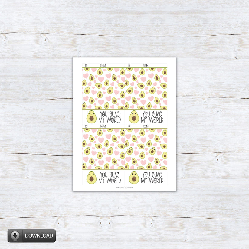 You Guac My World Printable Cookie Cards – Your Paper Stash
