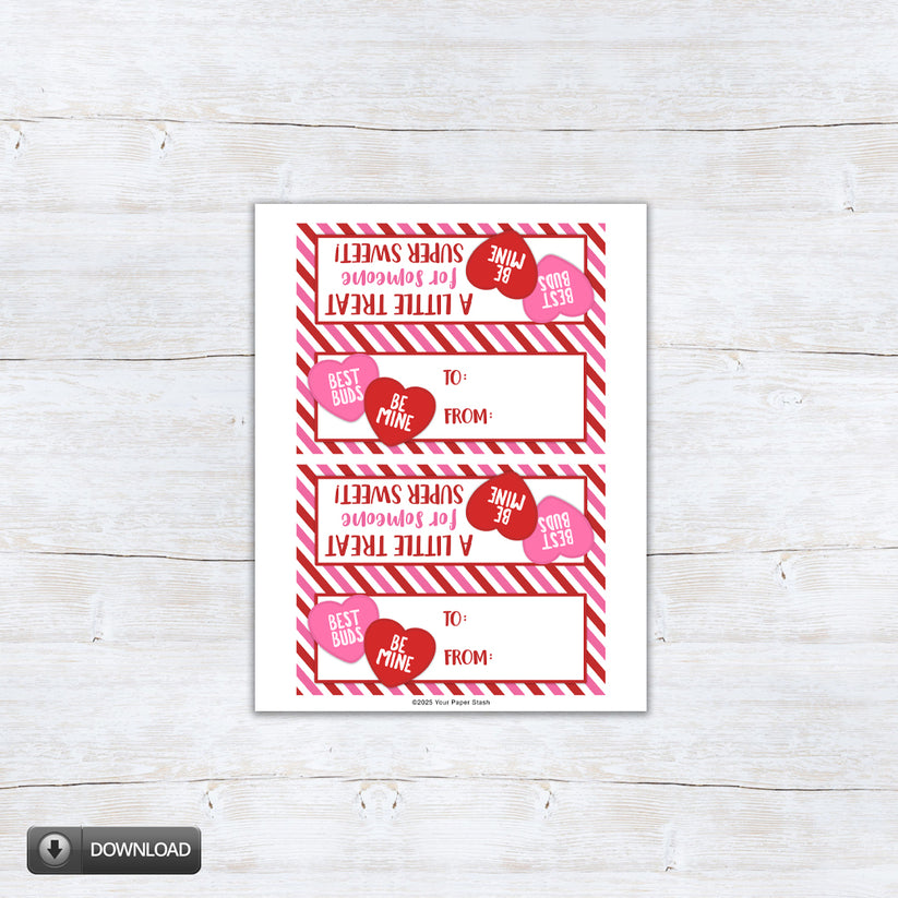 Valentine's Day Conversation Heart Candy Bag Toppers – Your Paper Stash
